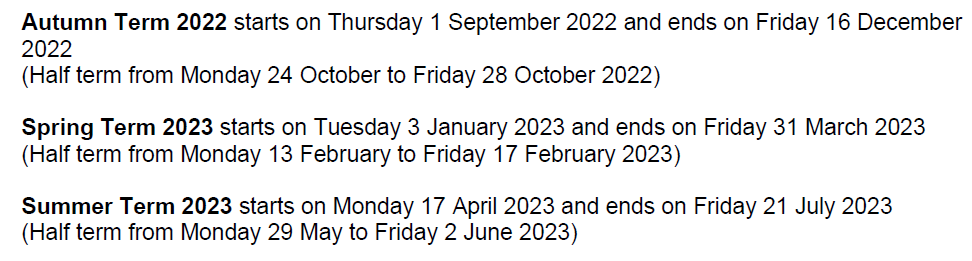 Purbrook Park School - School Day, Term Dates & INSET